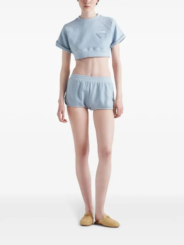 Prada Logo-patch Fleece Shorts