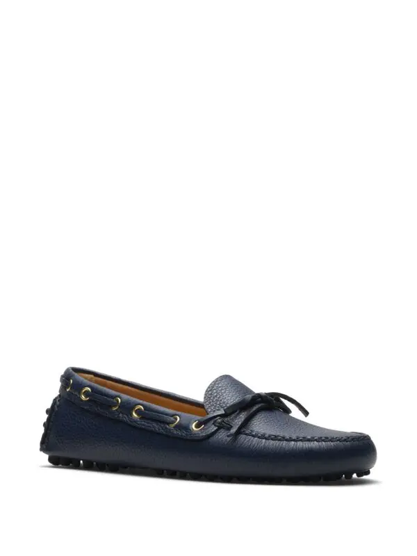 Car Shoe Grained-leather Driving Moccasins - Blue