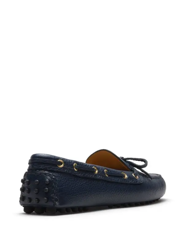Car Shoe Grained-leather Driving Moccasins - Blue