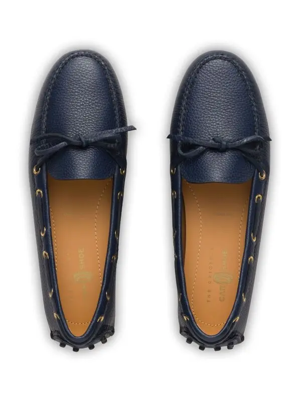 Car Shoe Grained-leather Driving Moccasins - Blue
