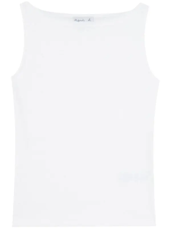 AGNÈS B. Boat-neck Tank Top - White