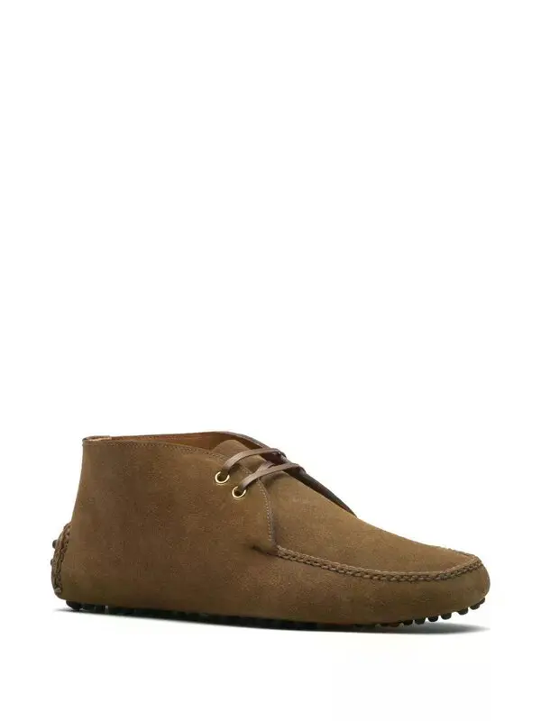 Car Shoe Lace-up Ankle Boots - Brown