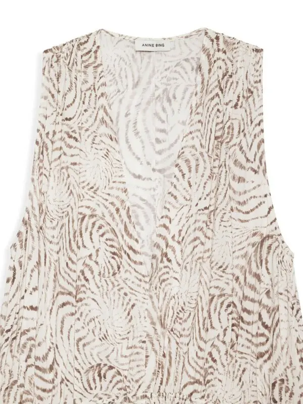 ANINE BING Mia Seashell-print Midi Dress
