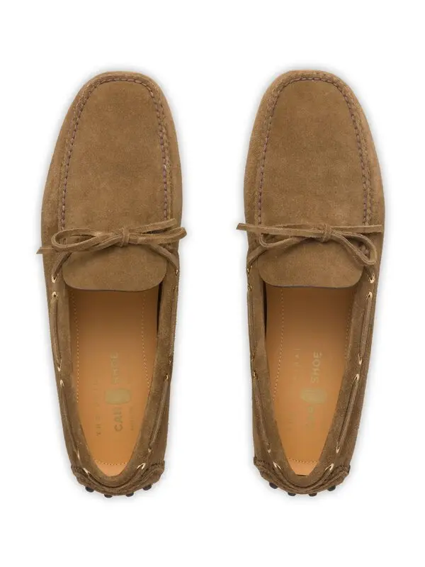 Car Shoe Suede Driving Loafers - Brown