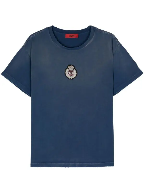 424 College Cotton T-shirt - Blue