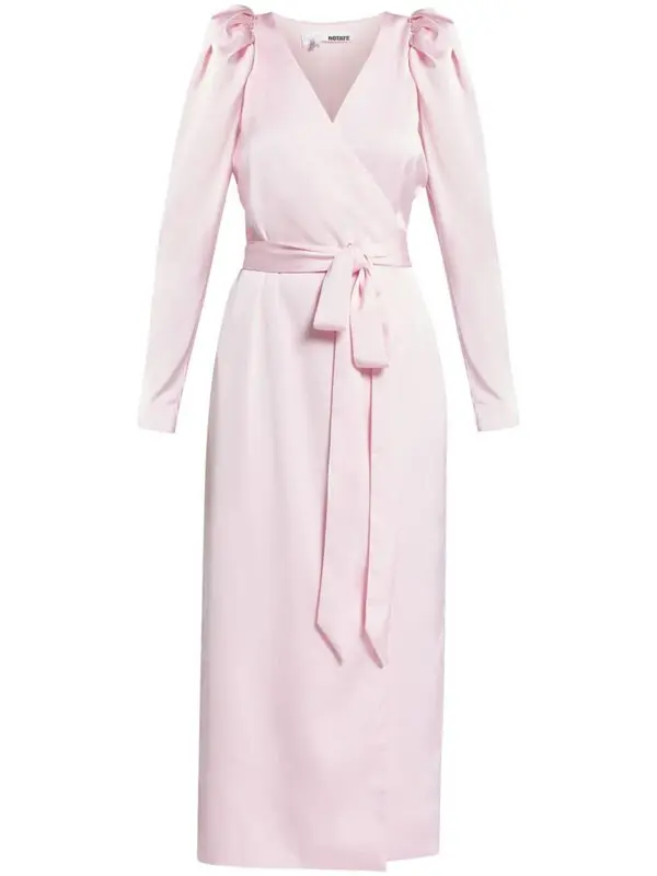ROTATE BY BIRGER CHRISTENSEN Satin Wrap Dress
