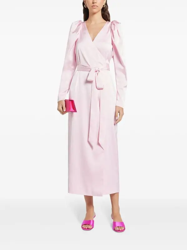 ROTATE BY BIRGER CHRISTENSEN Satin Wrap Dress