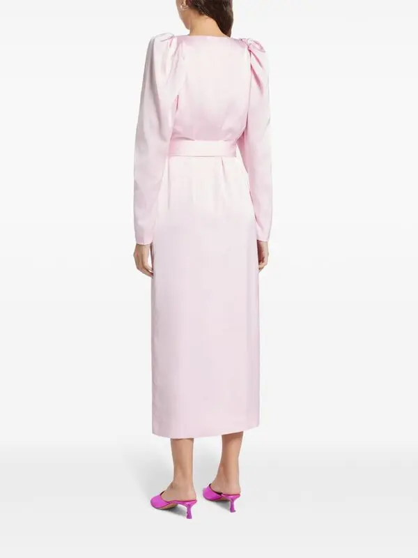 ROTATE BY BIRGER CHRISTENSEN Satin Wrap Dress