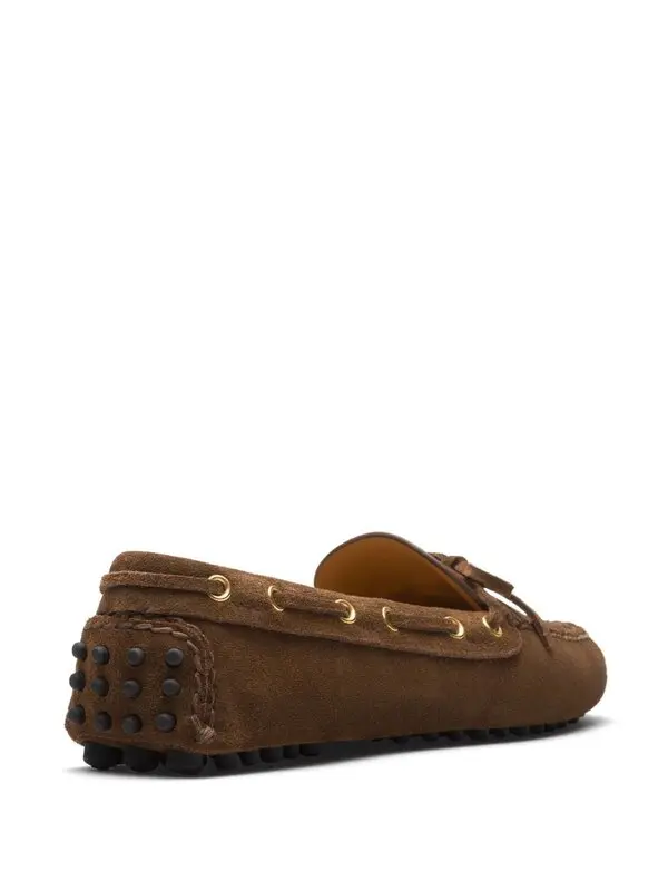 Car Shoe Suede Driving Shoes - Brown