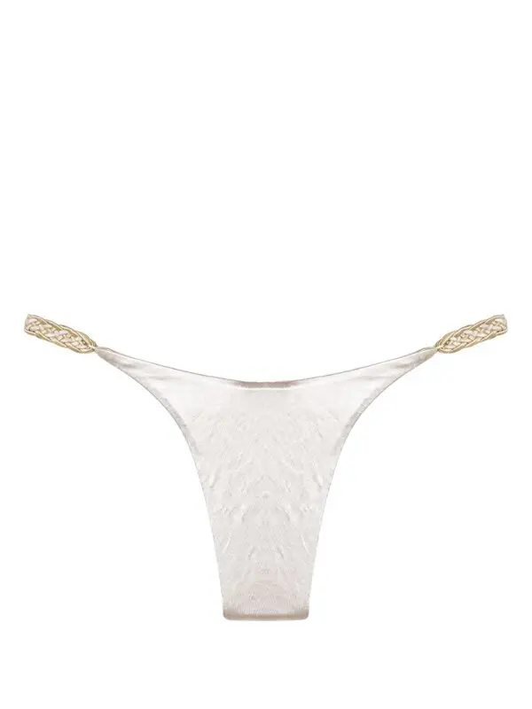ISA BOULDER Braided-straps Reversible Bikini Bottom - Silver