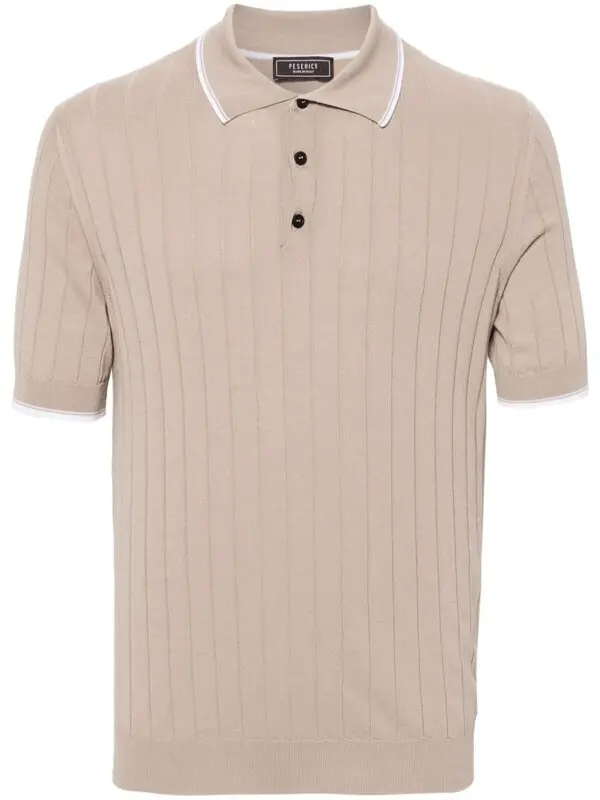 Peserico Chunky-ribbed Polo Shirt