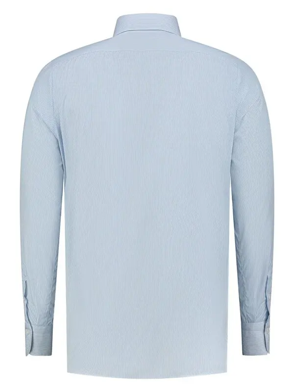 FINAMORE 1925 Striped Cotton Shirt - Blue