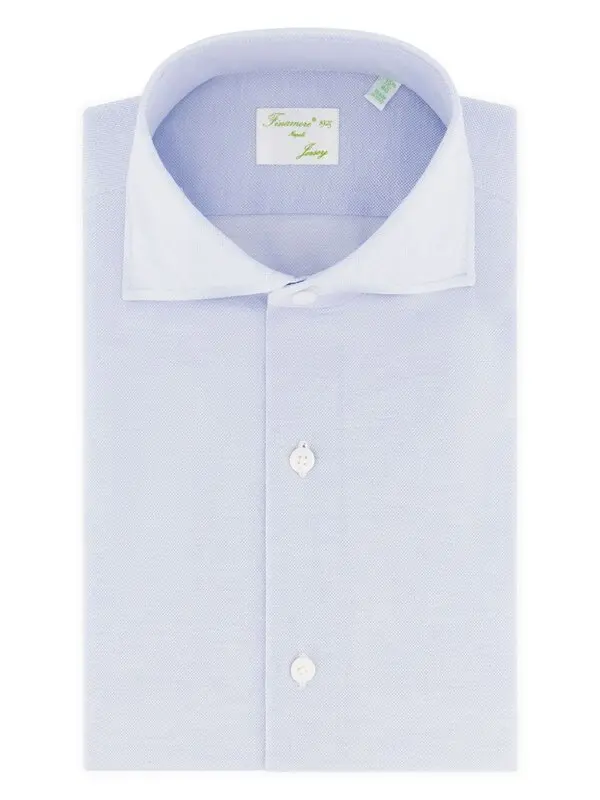 FINAMORE 1925 Eduardo Cotton Shirt - Blue