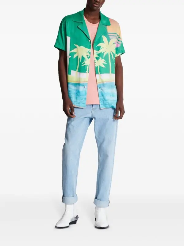 Balmain Graphic-print Satin Shirt - Green