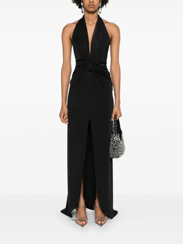NISSA Plunging V-neck Maxi Dress