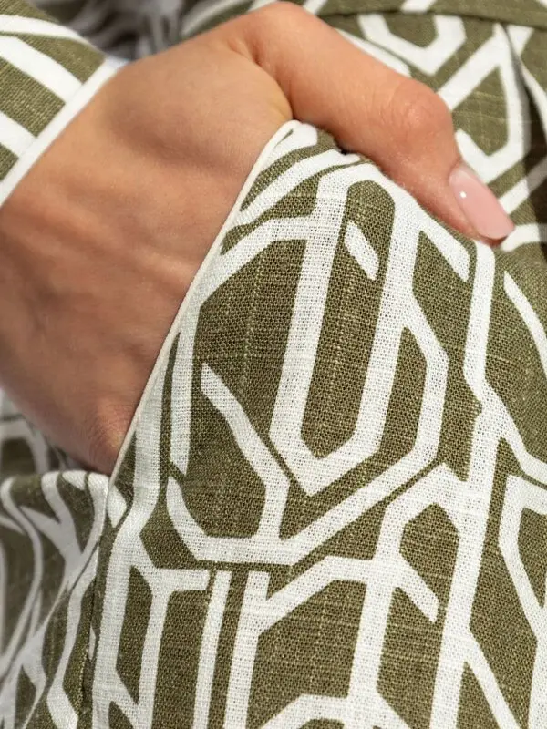 Diane Von Furstenberg Abstract-pattern Linen Shorts