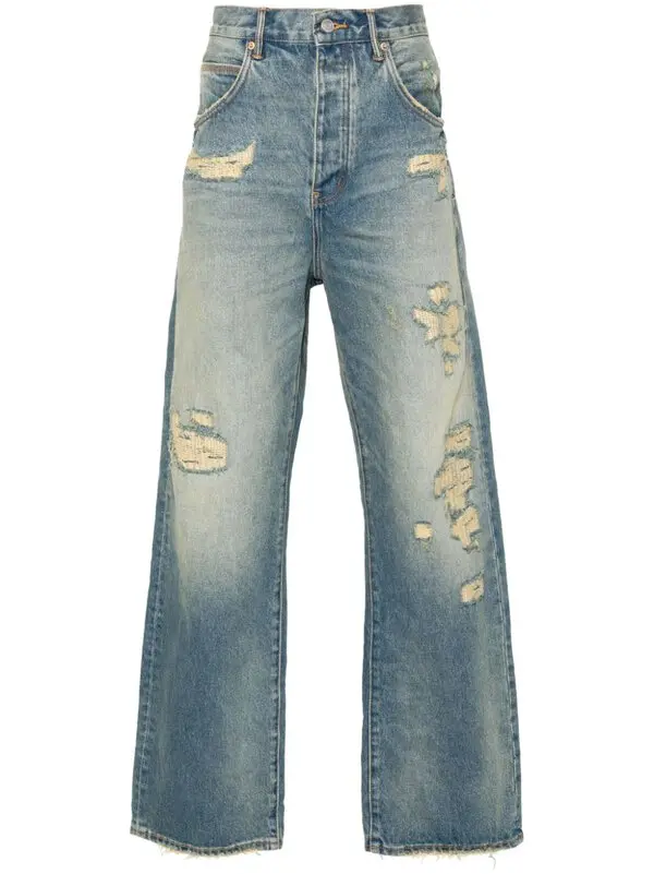 PURPLE BRAND Distressed Straight-leg Jeans