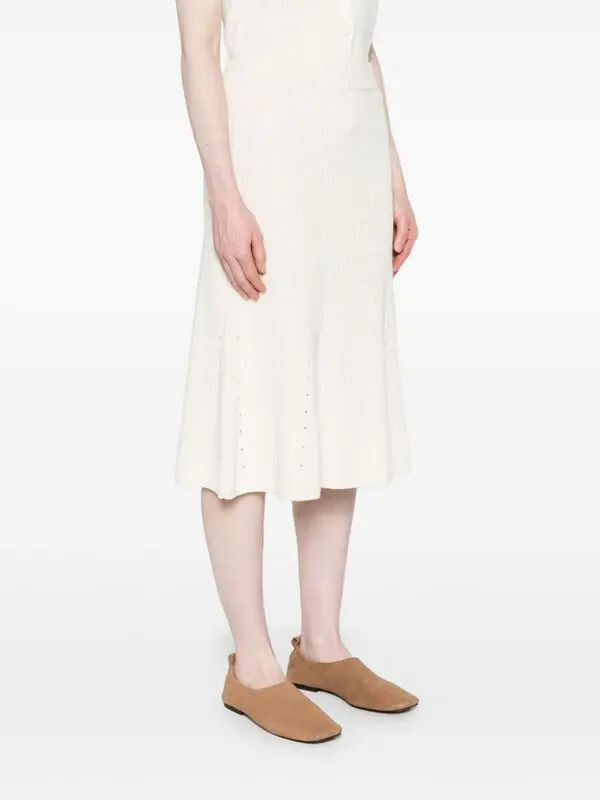 JOSEPH Ribbed Linen-blend A-line Skirt - Neutrals