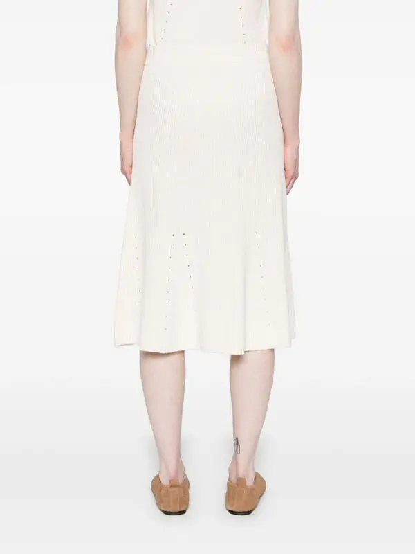 JOSEPH Ribbed Linen-blend A-line Skirt - Neutrals