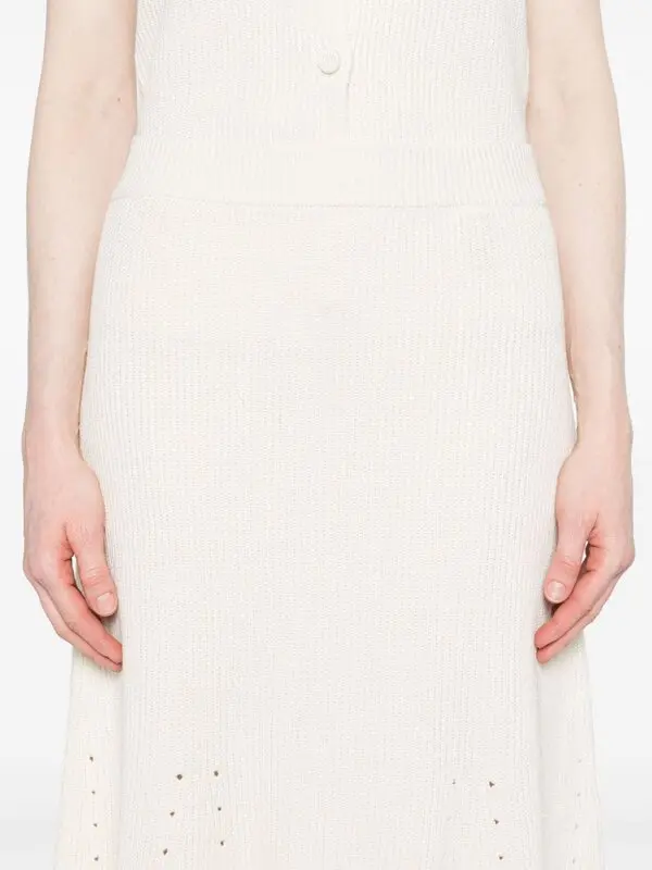 JOSEPH Ribbed Linen-blend A-line Skirt - Neutrals