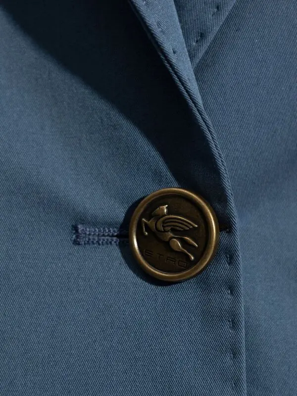 Etro Single-breasted Cotton Blazer - Blue