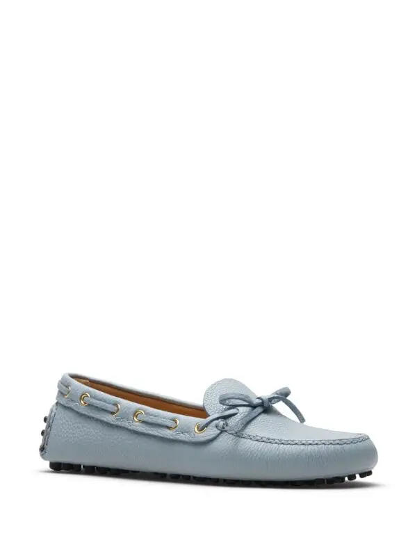 Car Shoe Grained-leather Driving Moccasins - Blue