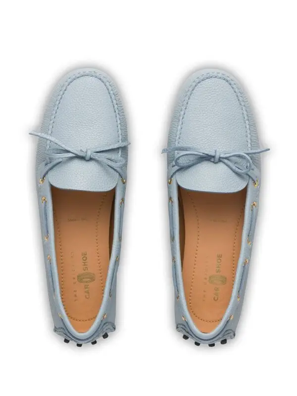 Car Shoe Grained-leather Driving Moccasins - Blue