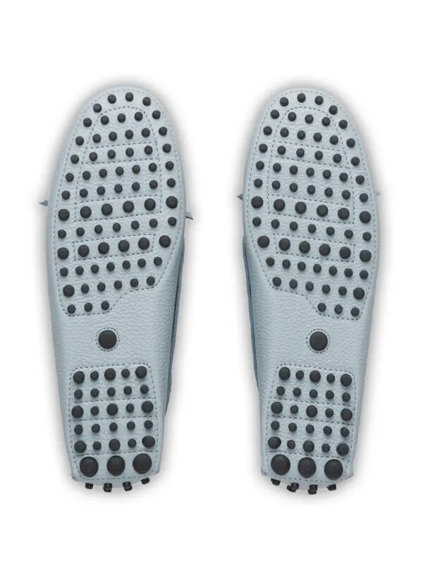 Car Shoe Grained-leather Driving Moccasins - Blue