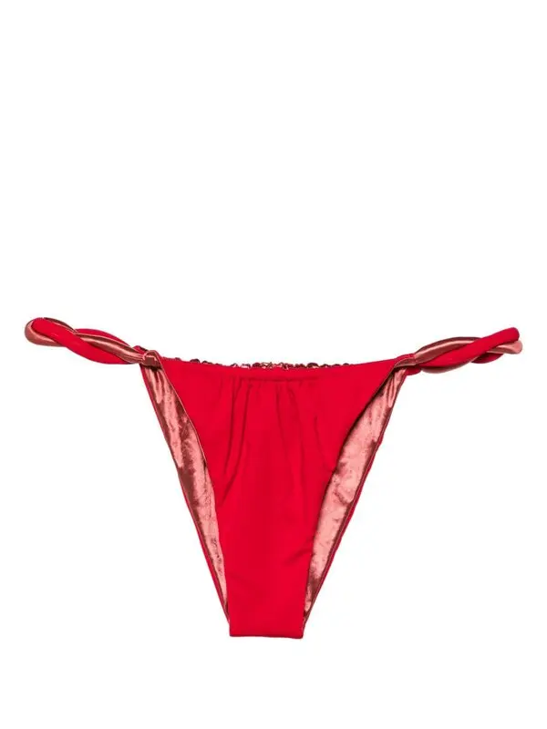 ISA BOULDER Chunky Rope Reversible Bikini Bottom - Red