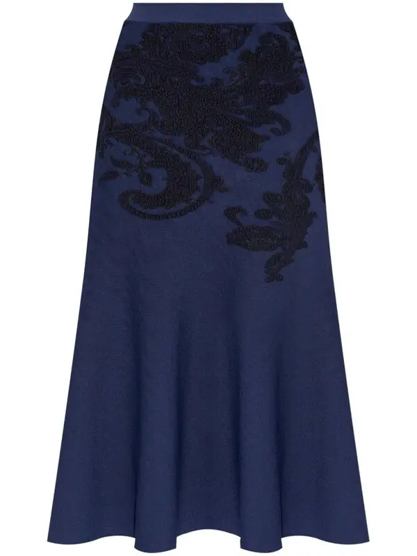 Etro Embroidered A-line Midi Skirt