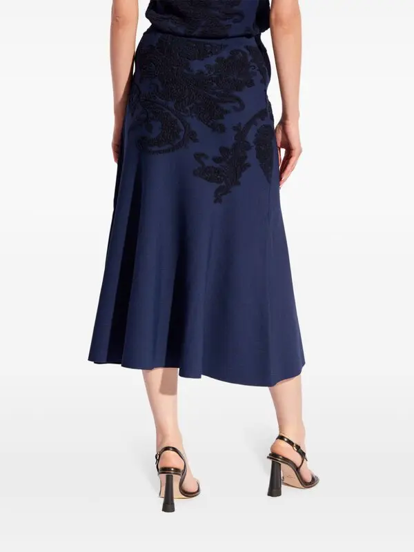 Etro Embroidered A-line Midi Skirt