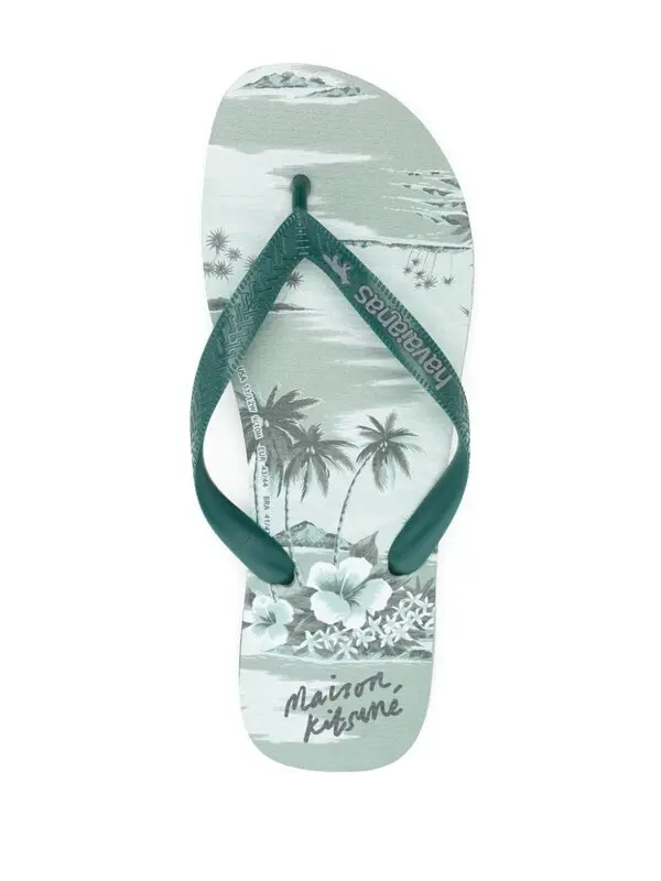 Maison Kitsuné X Havaianas Flip Flops - Green