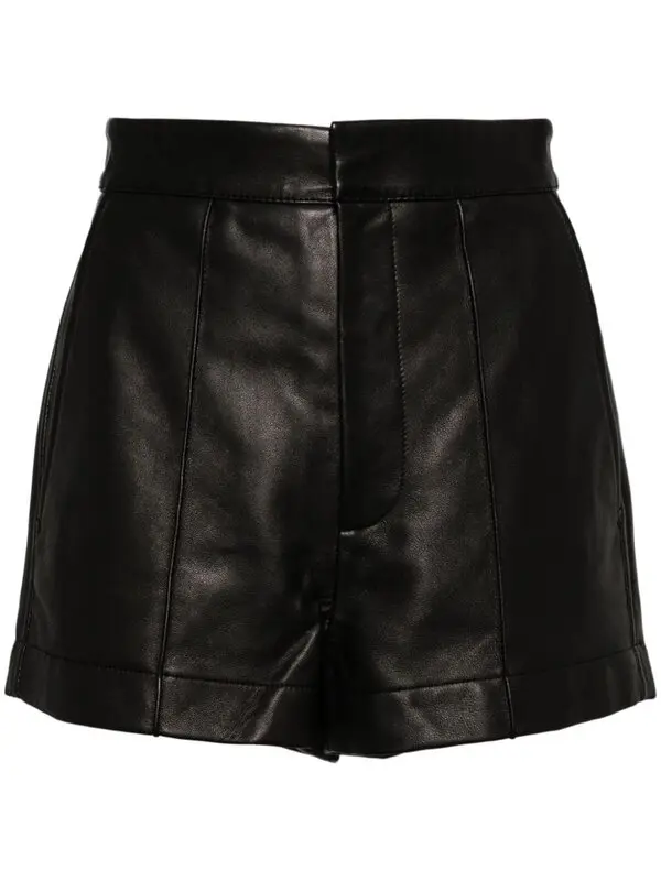 Maticevski High-waisted Leather Thigh Shorts