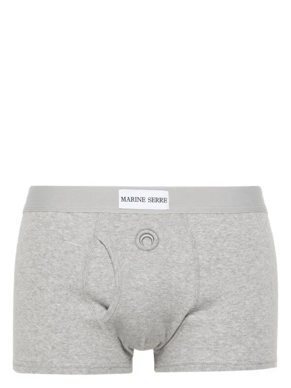 MARINE SERRE Crescent Moon-embroidered Boxers - Grey