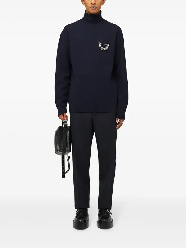 JIL SANDER Chain-link Wool Jumper