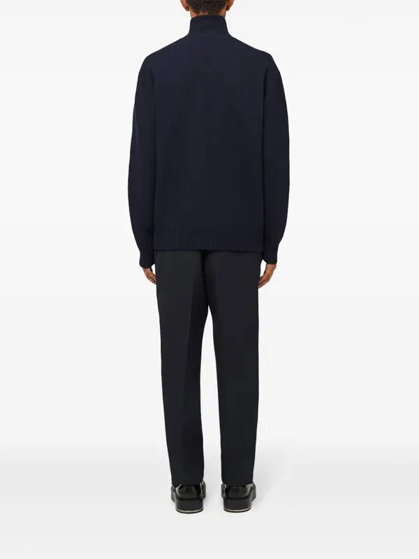 JIL SANDER Chain-link Wool Jumper