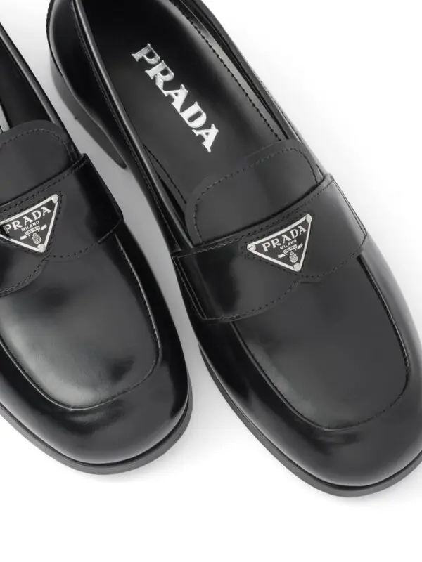 Prada Triangle Logo Loafers
