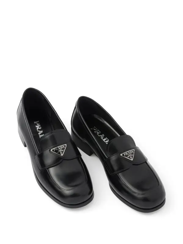 Prada Triangle Logo Loafers