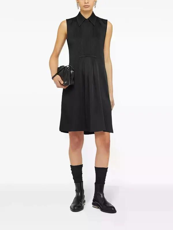 JIL SANDER Classic-collar Satin-finish Midi Dress