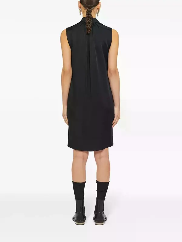 JIL SANDER Classic-collar Satin-finish Midi Dress