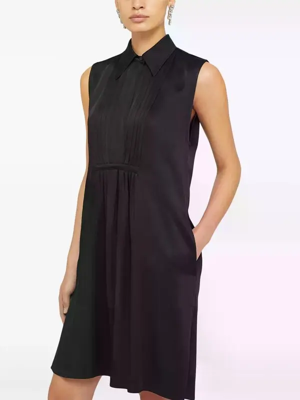 JIL SANDER Classic-collar Satin-finish Midi Dress