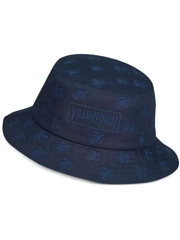 Vilebrequin Embroidered-logo Cotton Bucket Hat - Blue
