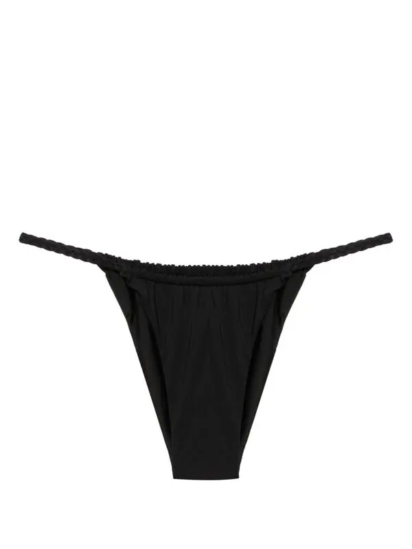 ISA BOULDER Braid-detail Reversible Bikini Bottoms - Black