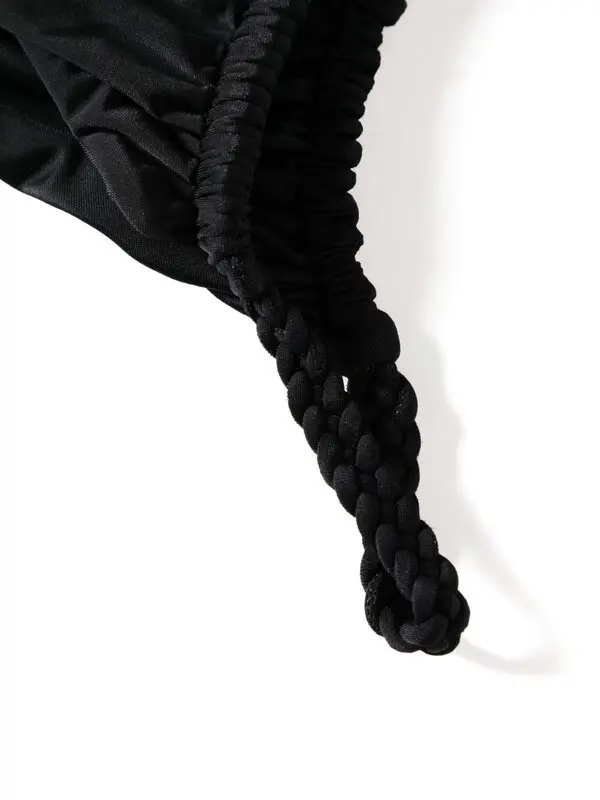 ISA BOULDER Braid-detail Reversible Bikini Bottoms - Black