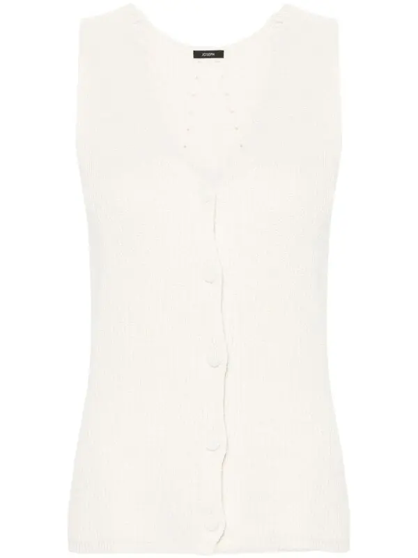 JOSEPH Ribbed Linen-blend Vest