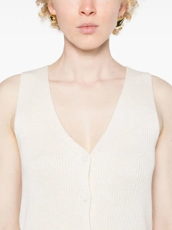 JOSEPH Ribbed Linen-blend Vest