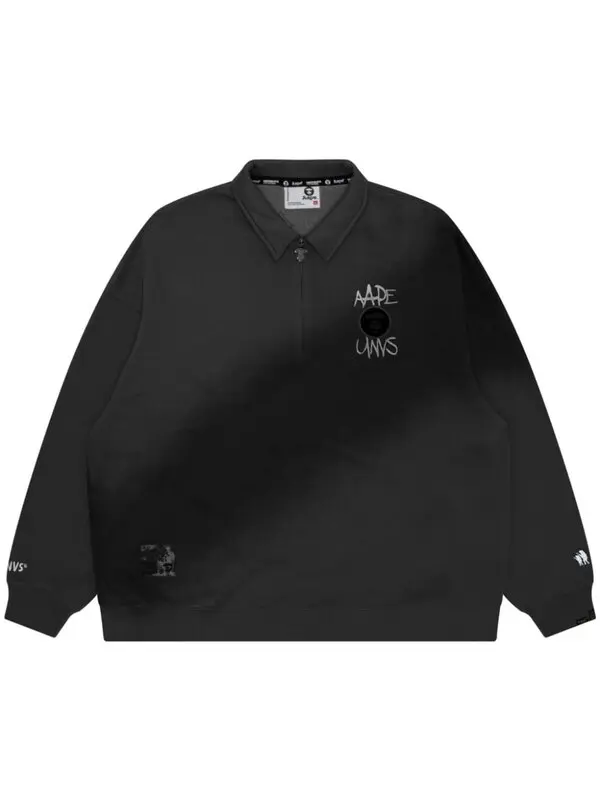 AAPE BY *A BATHING APE Embroidered Logo Long-sleeve Polo Shirt