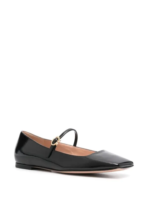 GIANVITO ROSSI Buckle-fastening Ballerina Shoes - Black