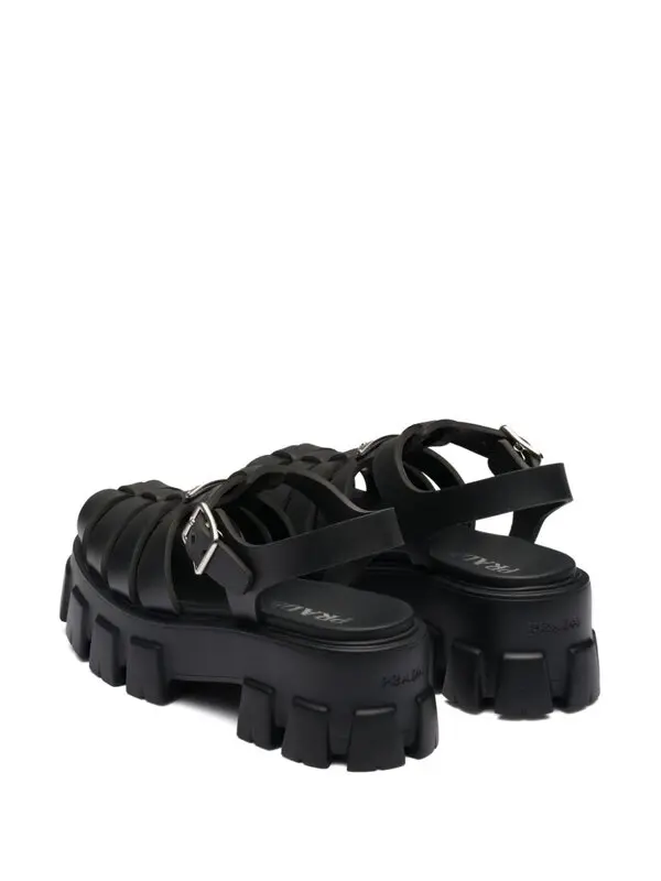 Prada Rubber Monolith Sandals - Black