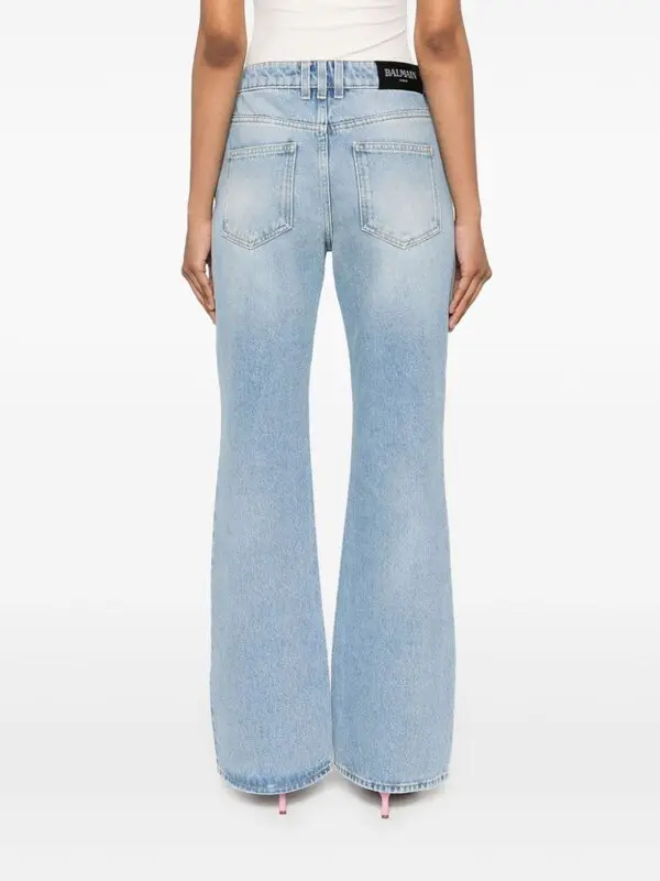 Balmain Mid-rise Flared Jeans - Blue